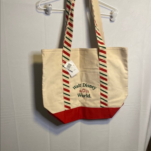 Disney | Bags | Disney Canvas Tote Bag Red And Cream | Poshmark